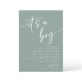 Modern Sage Green Baby Shower Invitation Its a Boy | Zazzle