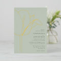 Modern Sage Green Gold Tulip Wedding Foil Invitation | Zazzle