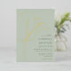Modern Sage Green Gold Tulip Wedding Foil Invitation | Zazzle