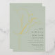 Modern Sage Green Gold Tulip Wedding Foil Invitation | Zazzle