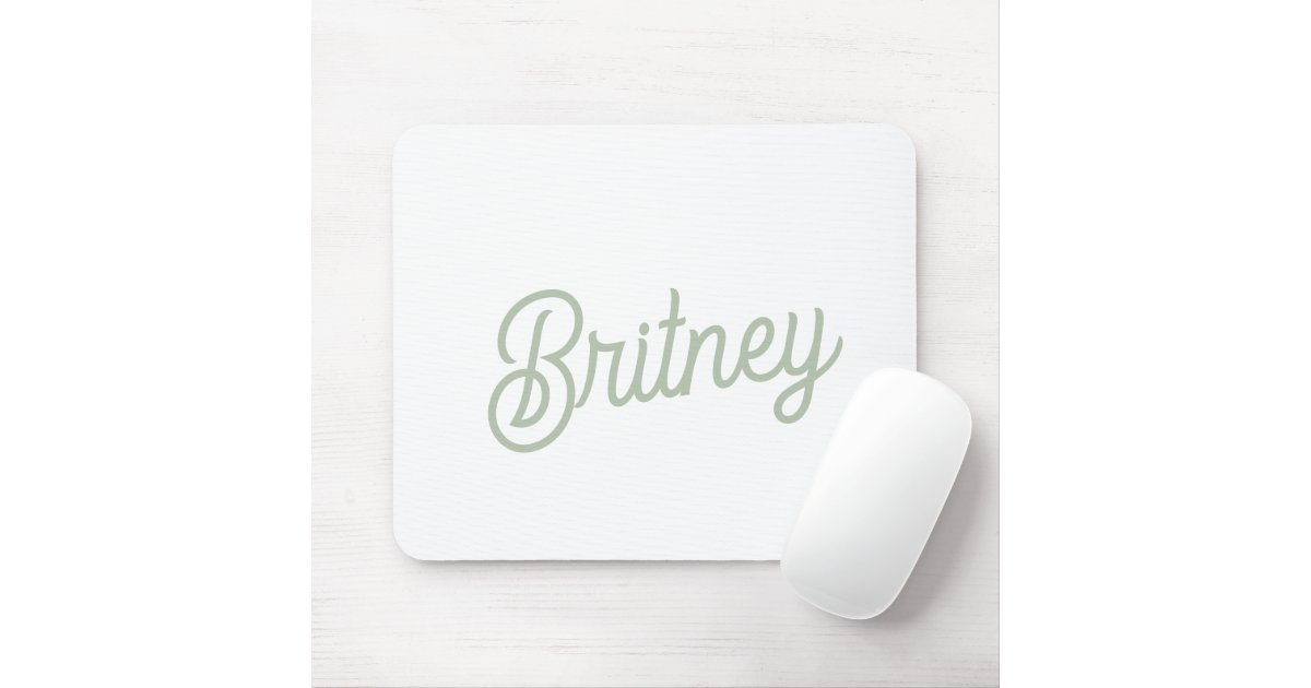 Modern Sage Green Personalized Monogram and Name Mouse Pad | Zazzle