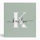 Modern Sage Green Script Monogram 3 Ring Binder | Zazzle