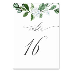 Modern Sage Greenery White Floral No 16 Wedding Table Number | Zazzle