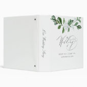 Modern Sage Greenery Wreath White Floral Wedding 3 Ring Binder | Zazzle
