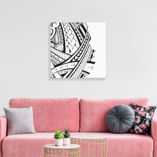 Modern Samoan tattoo art Canvas Print | Zazzle