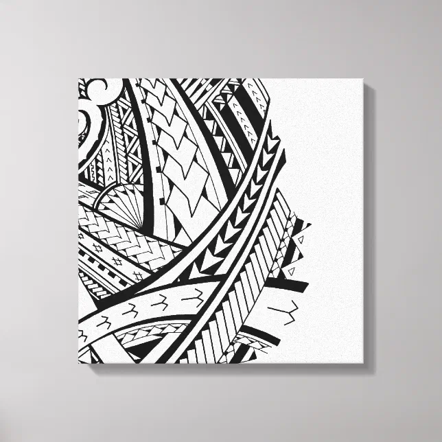 Modern Samoan tattoo art Canvas Print | Zazzle