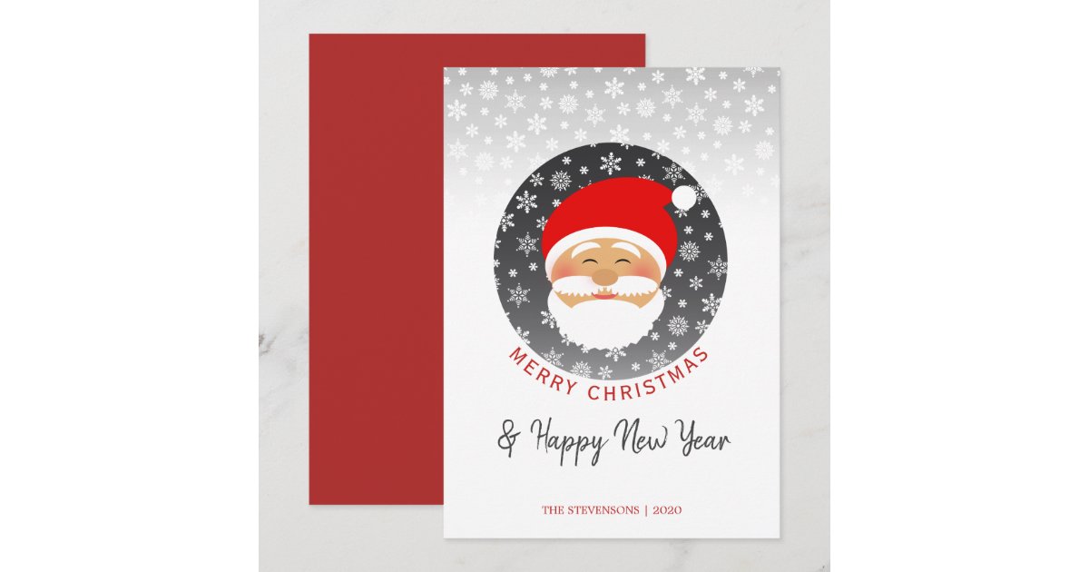 Modern Santa Claus Red Christmas Holiday Card | Zazzle
