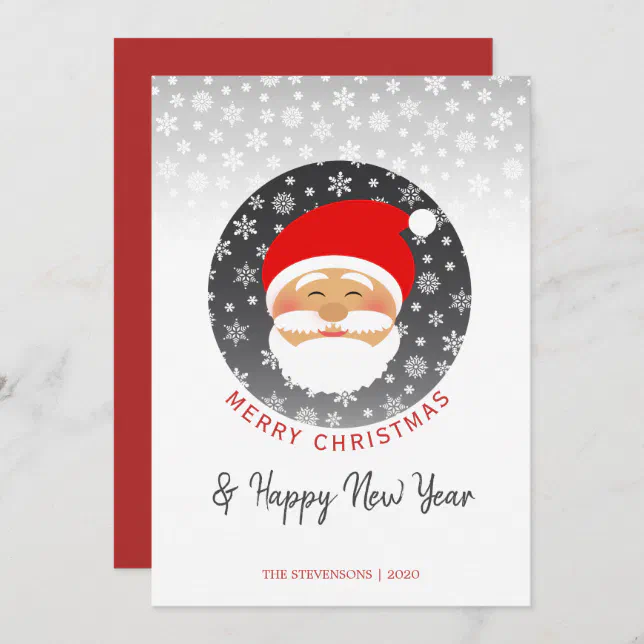 Modern Santa Claus Red Christmas Holiday Card | Zazzle
