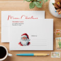 Modern Santa Claus Simple Script Font Envelope | Zazzle