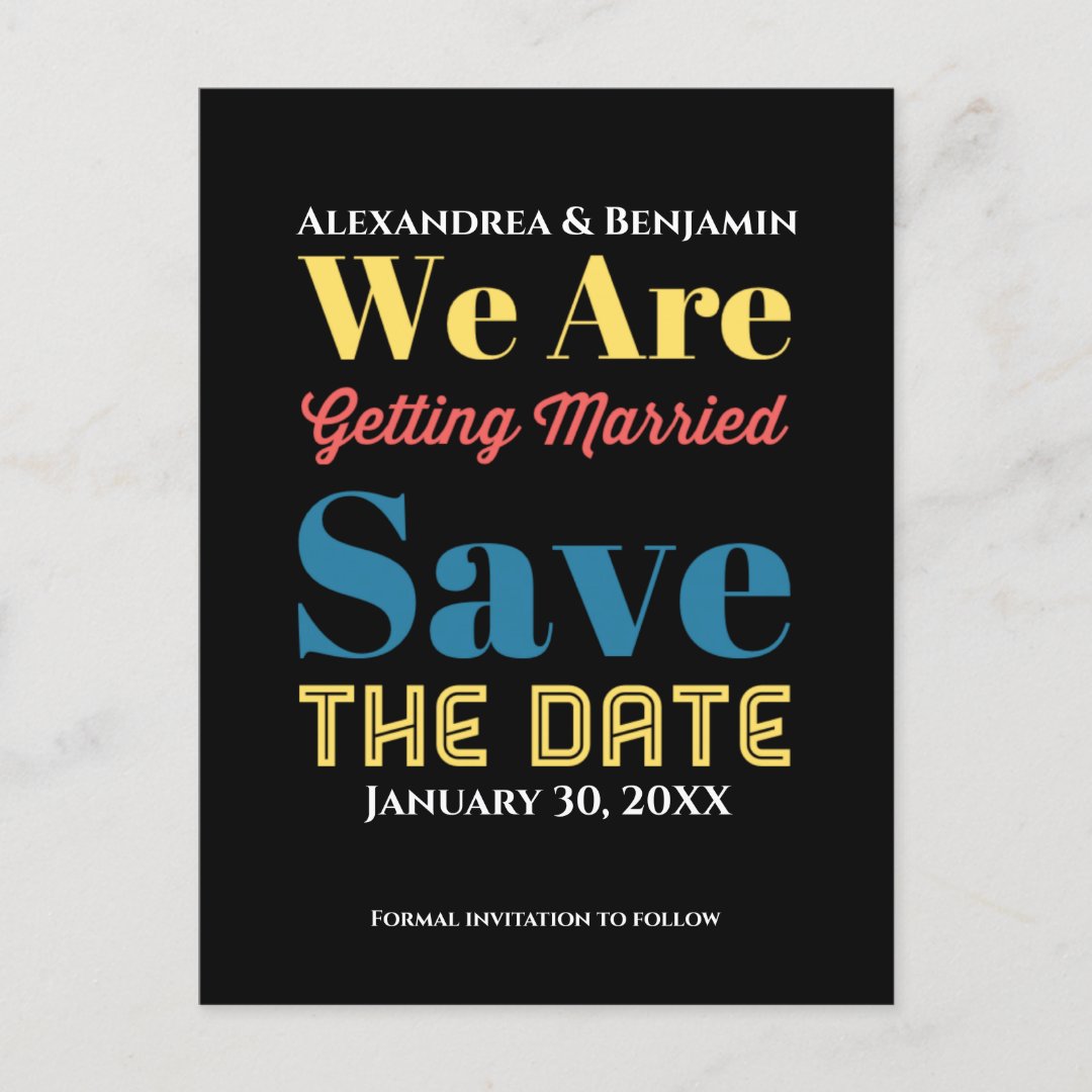 Modern Save The Date Announcement Postcard | Zazzle
