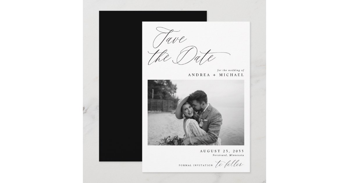 Modern Save the Date Card Elegant Photo | Zazzle