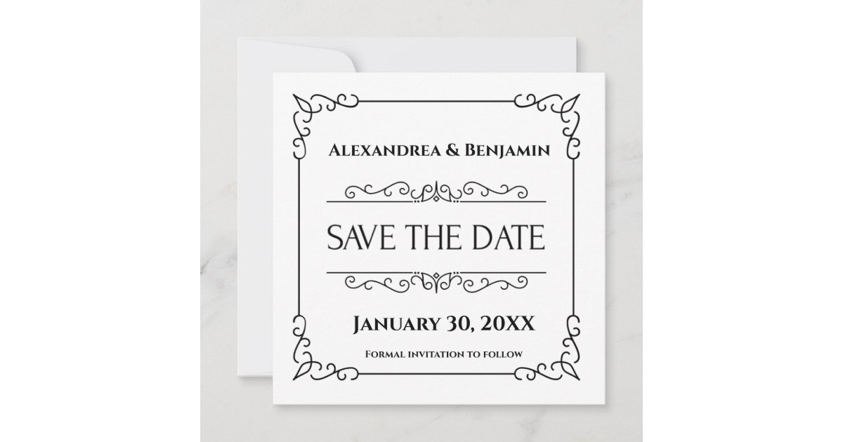 Modern Save The Date Wedding Announcement Card | Zazzle
