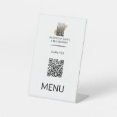 Modern Scan For Menu QR Logo Restaurant Pedestal Sign | Zazzle