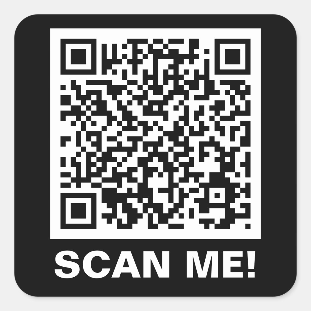 Modern Scan Me Custom Qr Code Promotional Business Square Sticker Zazzle