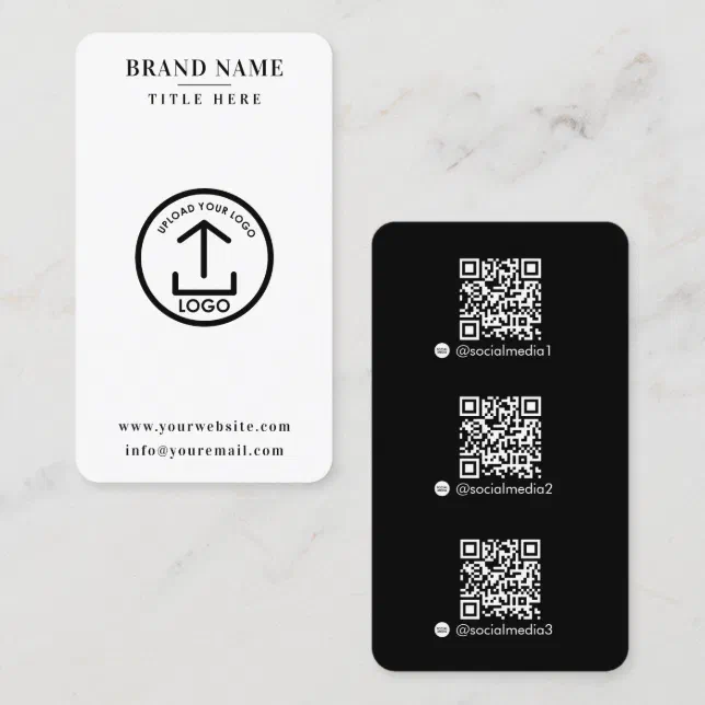 Modern Scannable Digital Contact QR Code Logo Business Card | Zazzle