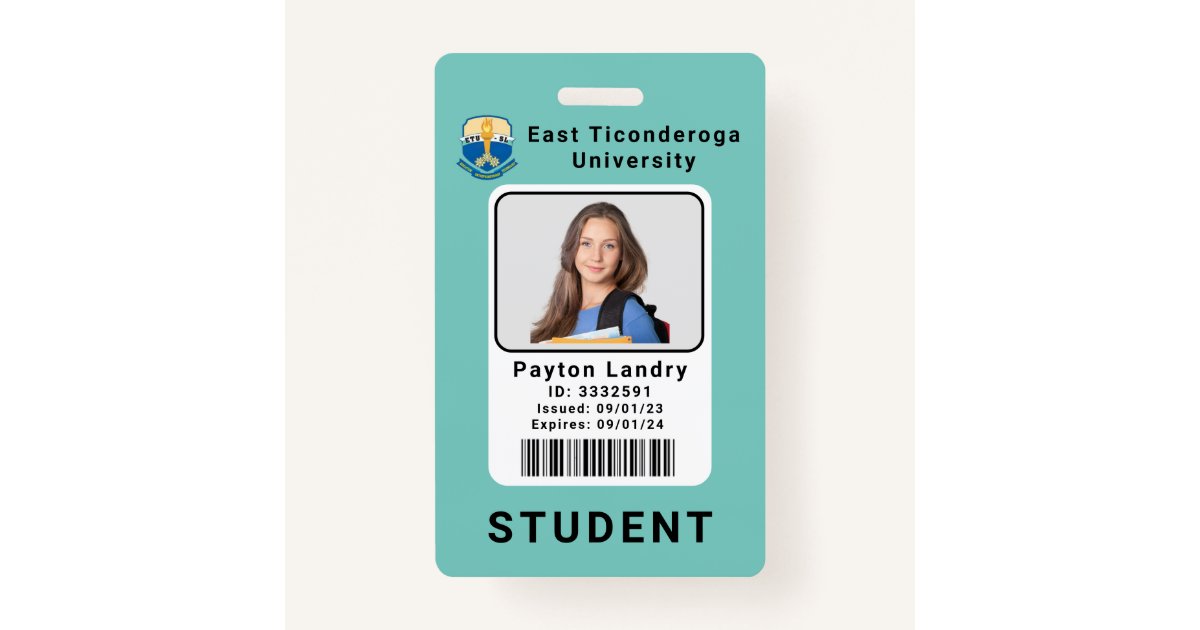 Modern School University Student ID Badge Template | Zazzle