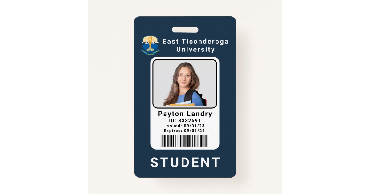 Modern School University Student ID Badge Template | Zazzle