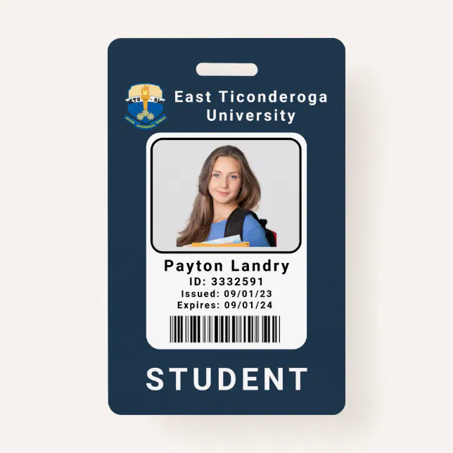 Modern School University Student ID Badge Template | Zazzle