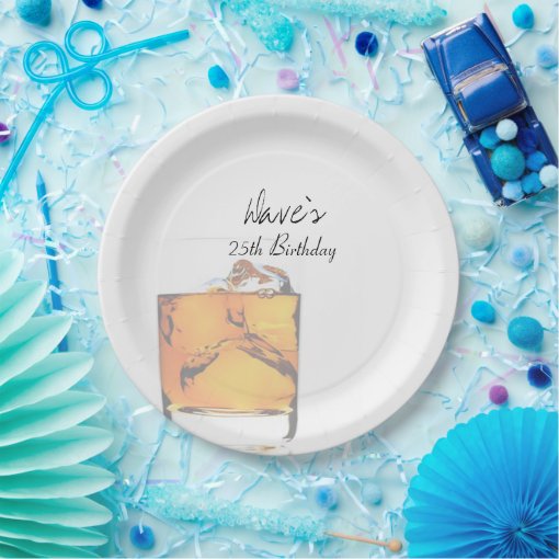 Modern Scotch Glass Paper Plates | Zazzle