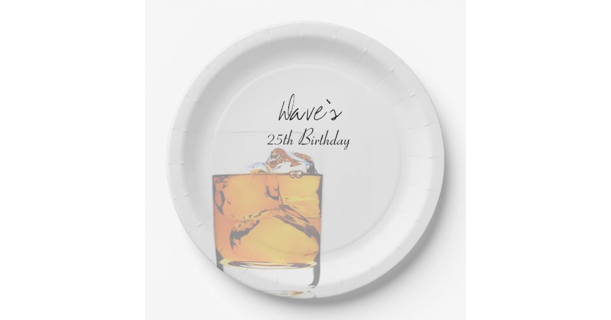 Modern Scotch Glass Paper Plates | Zazzle