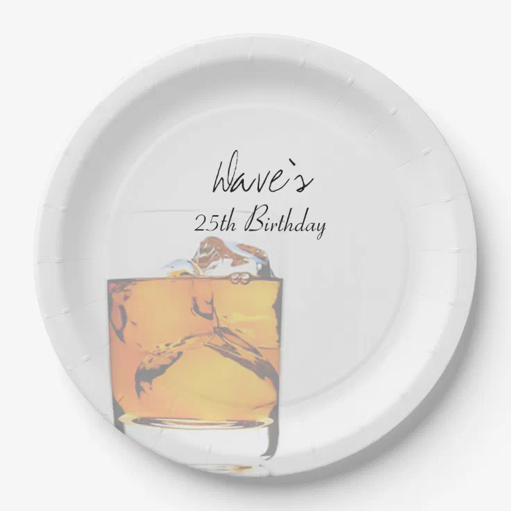 Modern Scotch Glass Paper Plates | Zazzle