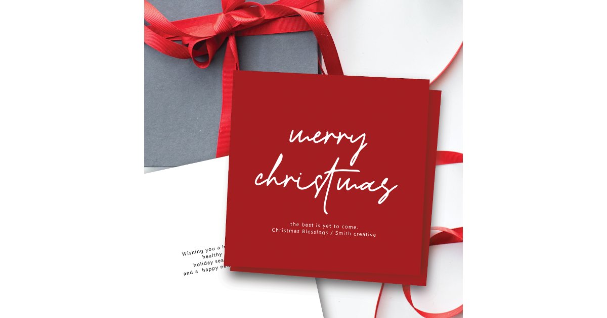 Modern Scrip Typography Christmas Card | Zazzle