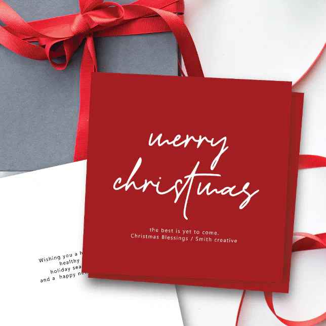 Modern Scrip Typography Christmas Card | Zazzle