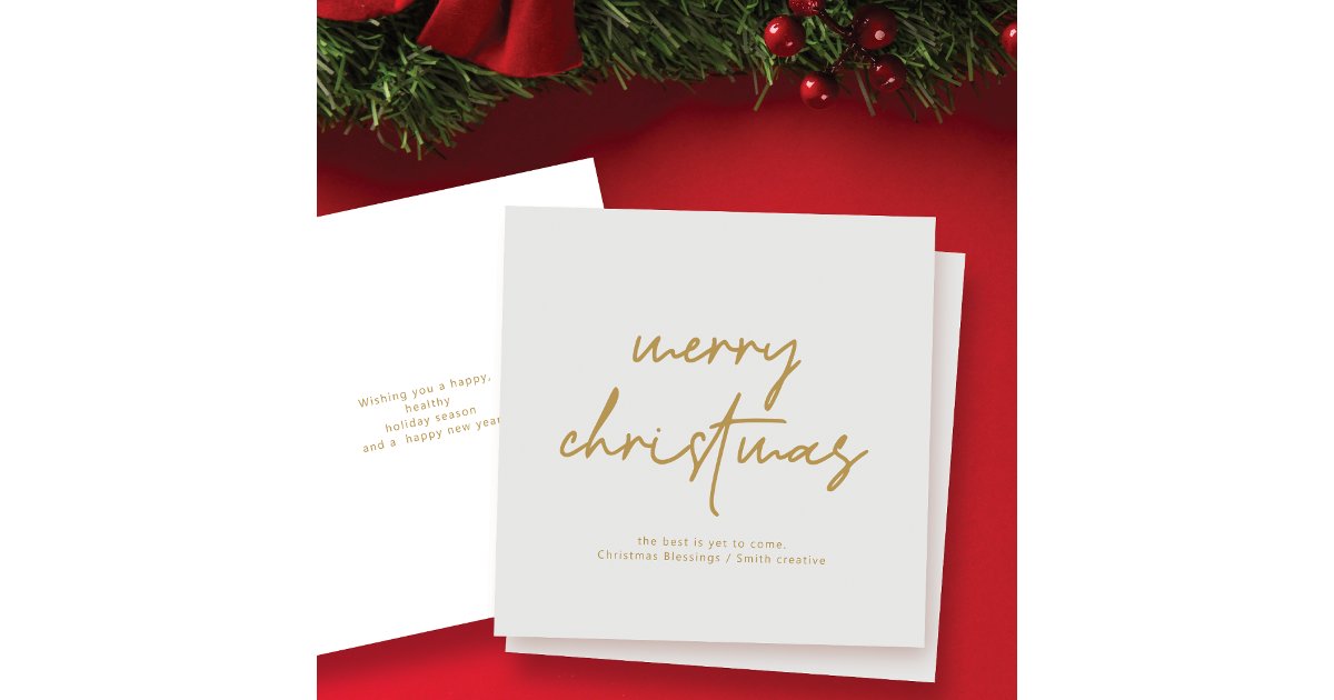 Modern Scrip Typography Christmas Card | Zazzle