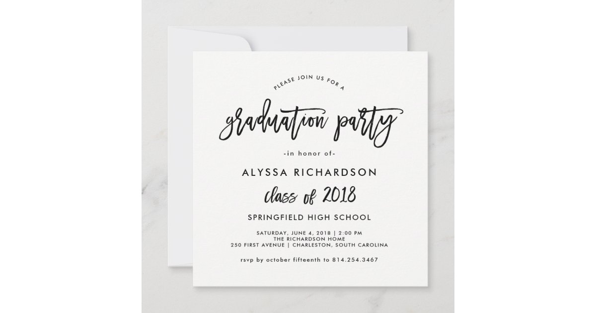 Modern Script | 2018 Graduation Party Invitation | Zazzle