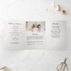 Modern Script 8-Photo Trifold Funeral Program | Zazzle