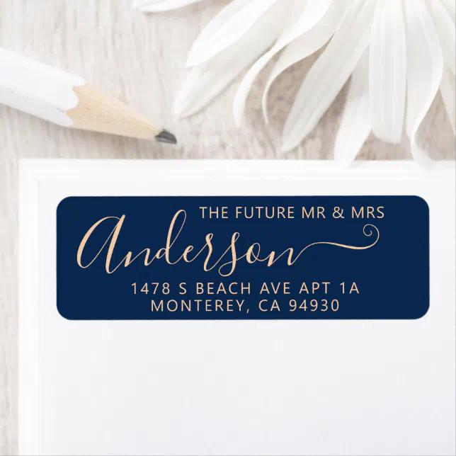 Modern script address for families and wedding lab label | Zazzle