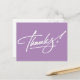 Modern Script African Violet Thank You Card | Zazzle