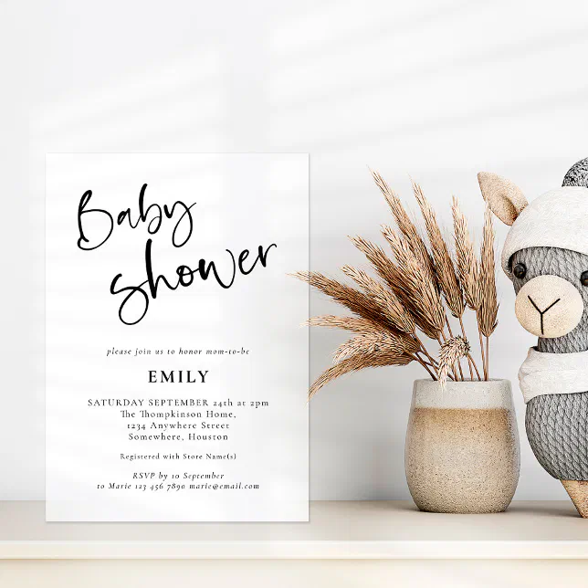 Modern Script Any Color Baby Shower Invitation | Zazzle