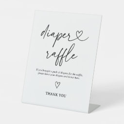 Modern Script Baby Shower Diaper Raffle Sign | Zazzle