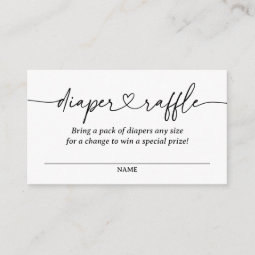 Modern Script Baby Shower Diaper Raffle Ticket Enclosure Card | Zazzle