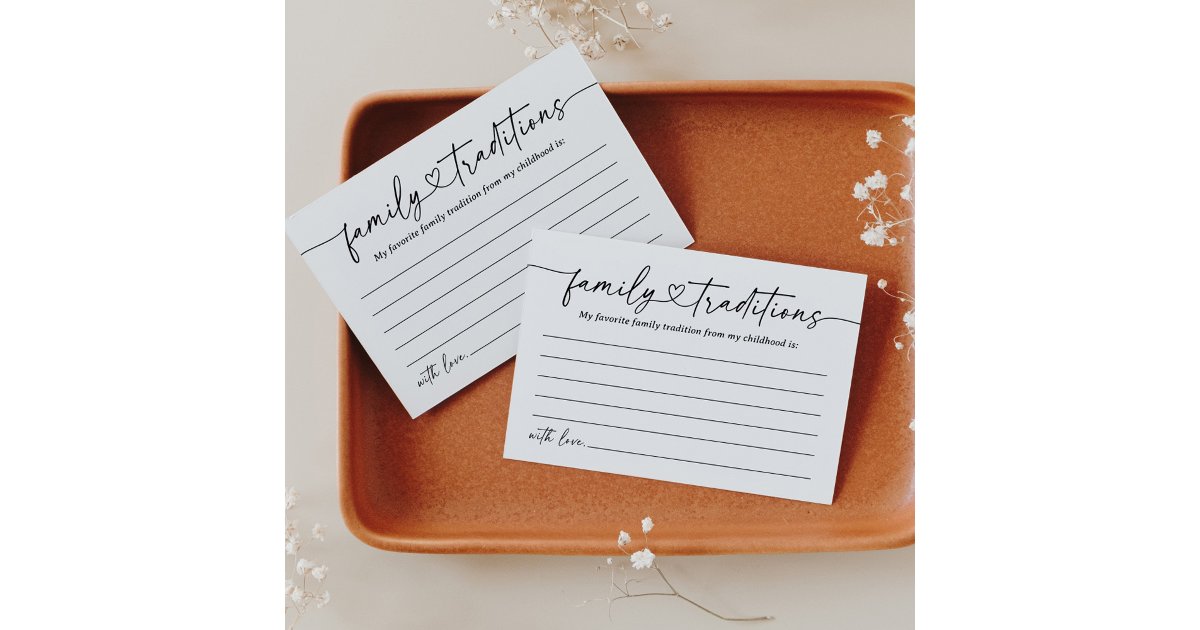 Modern Script Baby Shower Family Traditions Card | Zazzle
