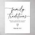Modern Script Baby Shower Family Traditions Sign | Zazzle