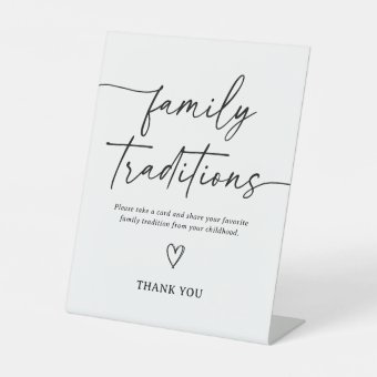 Modern Script Baby Shower Family Traditions Sign | Zazzle