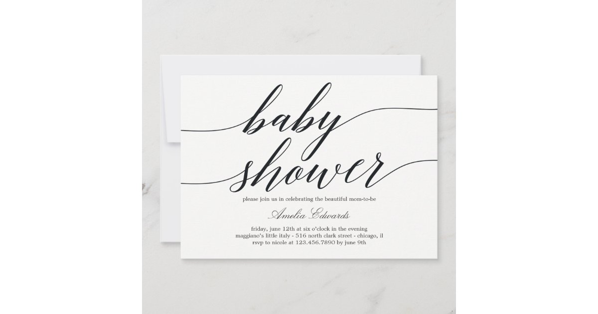 Modern Script Baby Shower Invitation | Zazzle