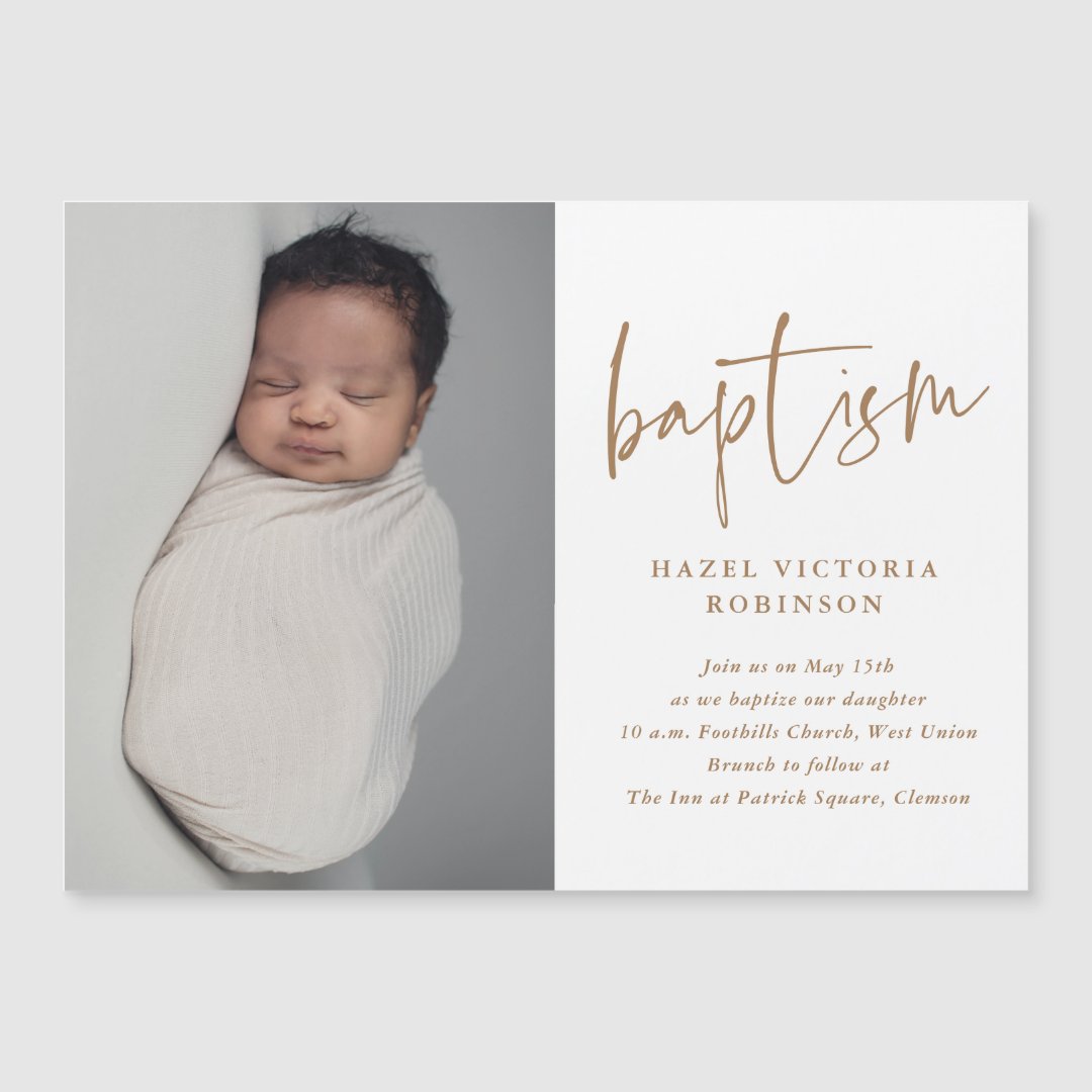 Modern Script Baptism & Christening Invitation | Zazzle
