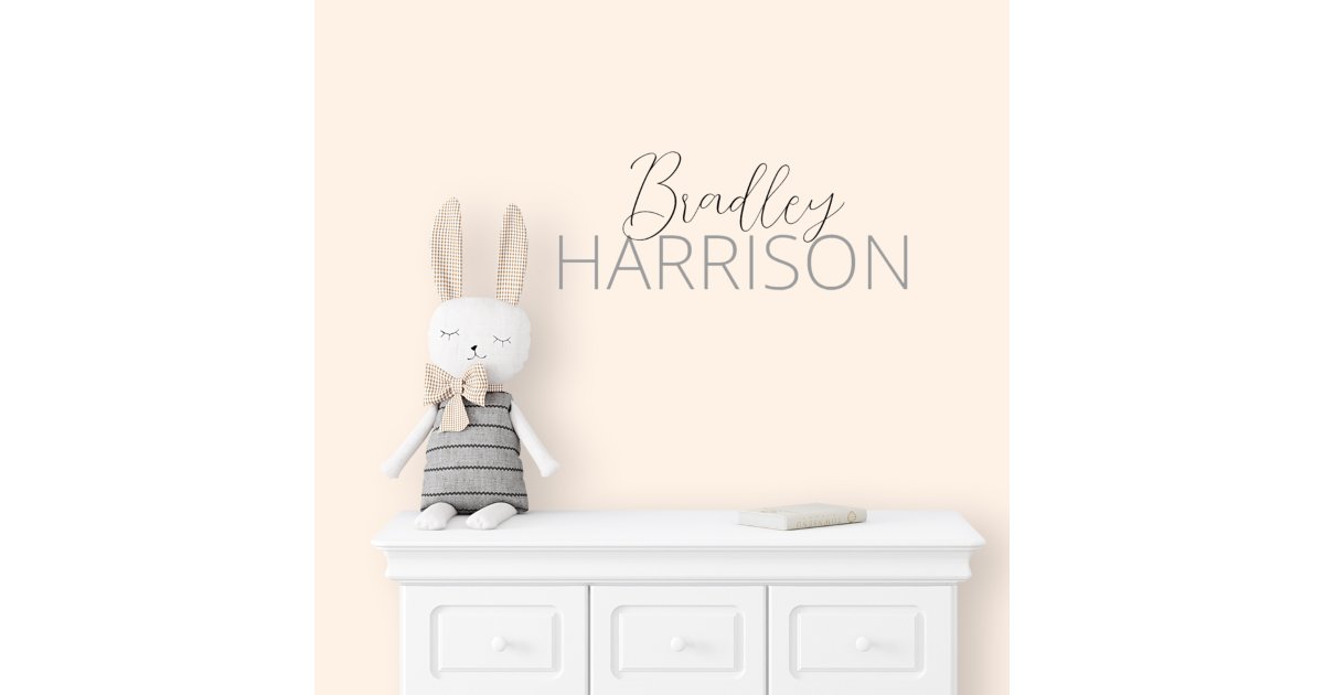 Modern Script Bedroom Nursery Wall Decal | Zazzle