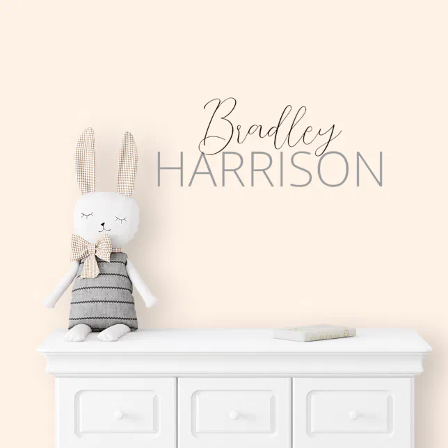 Modern Script Bedroom Nursery Wall Decal | Zazzle