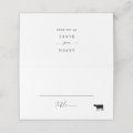 Modern Script Beef Meal Option Folded Wedding Place Card | Zazzle