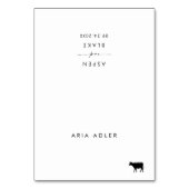 Modern Script Beef Menu Name Wedding Place Cards | Zazzle