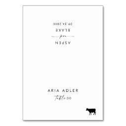 Modern Script Beef Menu Option Wedding Place Cards | Zazzle