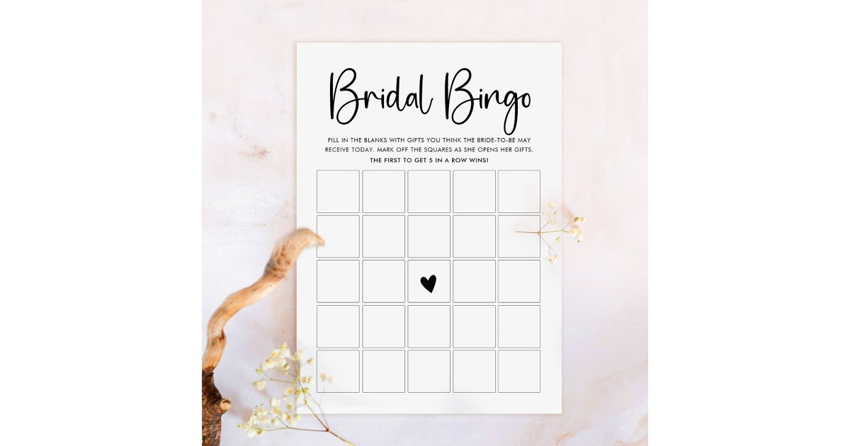 Modern Script Bingo Game Card | Zazzle