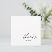 Modern Script Black and White Thanks Thank You Card | Zazzle