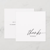 Modern Script Black and White Thanks Thank You Card | Zazzle
