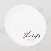 Modern Script Black White Thanks Thank You Card | Zazzle