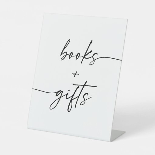 Modern Script Books and Gifts Baby Shower Sign | Zazzle